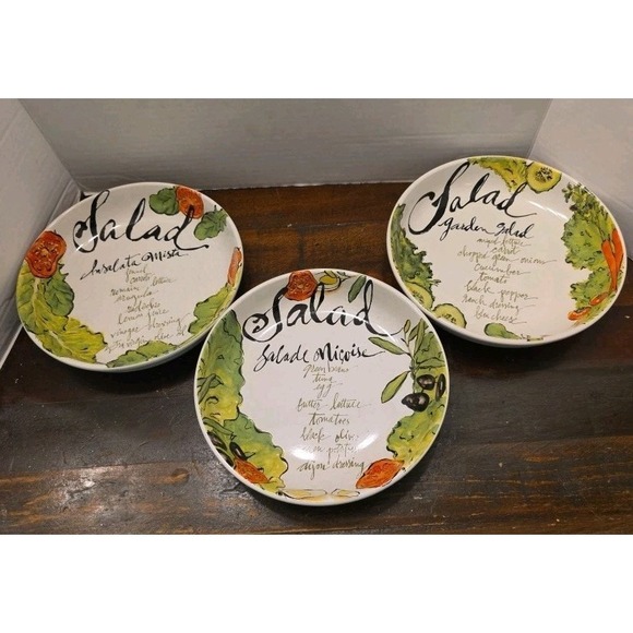 Rosanna | Dining | Rosanna La Insalata Salad Bowls Set Of 3 Matching ...